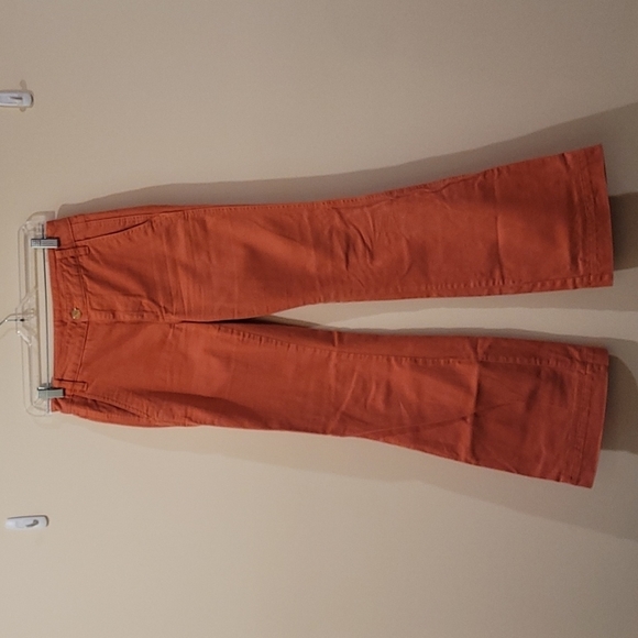 Tory Burch | Jeans | Tory Burch Orange High Rise Flare Jeans Size 26 ...